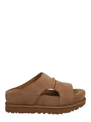 UGG Goldenstar Hi Suede Wedge Sandals - Brown