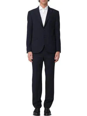 MANUEL RITZ Single-breasted Suit In Wool Blend Blue