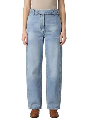 Magda Butrym Cotton Denim Wide Leg Jeans - Blue