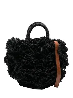 IBELIV Coral Raffia Handbag - Black