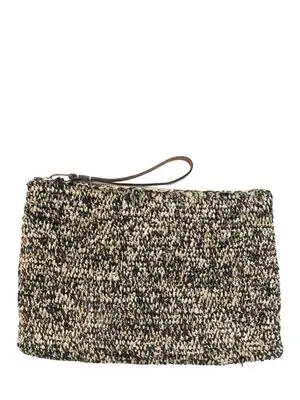 IBELIV Tea Ampy Crocheted Raffia Pouch - Green