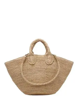 IBELIV Handwoven Raffia Tote - Nude