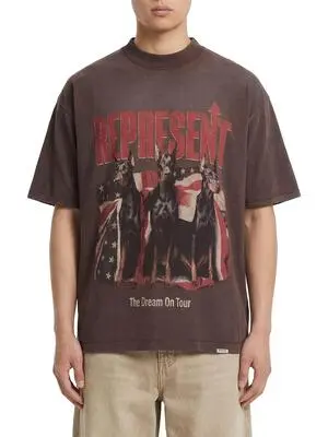 REPRESENT Printed Cotton T-shirt - Black