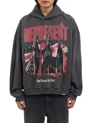 REPRESENT Graphic Print Hoodie - Grey