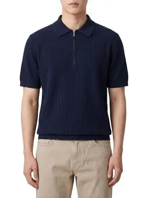 KANGRA Cotton Knit Polo Shirt - Blue