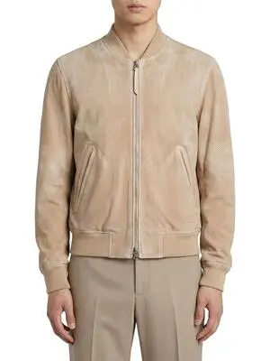 TOM FORD Tom Ford Suede Bomber Jacket Sand