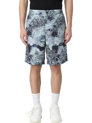 Off-White Printed Viscose Shorts - Blue