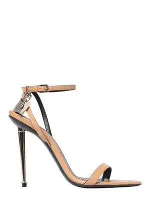 TOM FORD Heeled Sandals With Padlock Detail - Brown