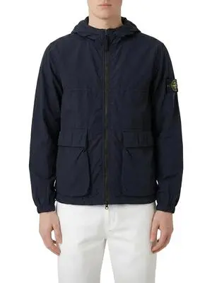 Stone Island Hooded Windbreaker - Blue