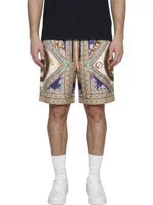 Casablanca Casablanca Printed Silk Shorts Red