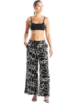 Natori Embroidered Cotton Pants - Black