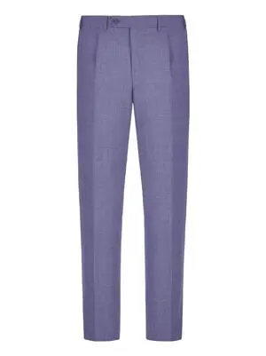 Canali Pure Wool Pleated Regular-fit Pants - Light Blue