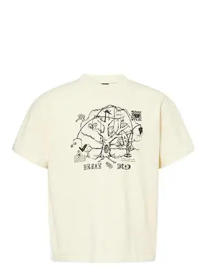 BRAIN DEAD Oracle Graphic-print Cotton T-shirt - Natural