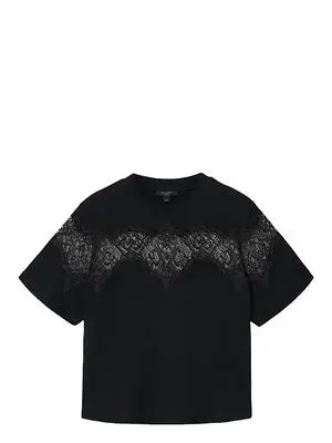 ALLSAINTS Lisa Lace-embroidered T-shirt - Black