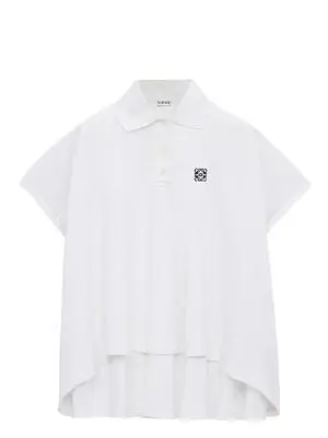 Loewe Logo-embroidered Cotton-blend Polo Shirt - White