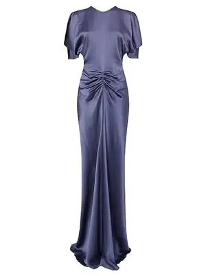 Victoria Beckham Isabella Ruched Satin Gown - Eclipse