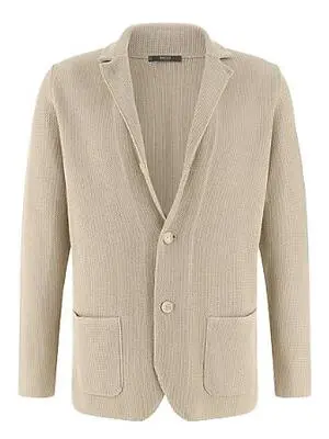 Boggi Milano Regular-fit Single-breasted Cotton Blazer - Sand