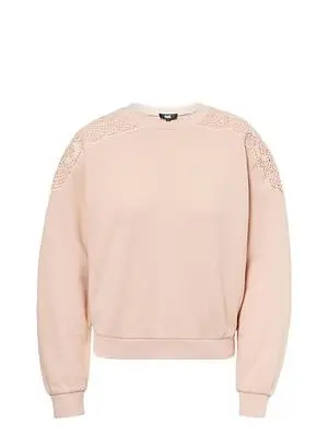 Paige Lace-trim Cotton Sweatshirt - Light Pink