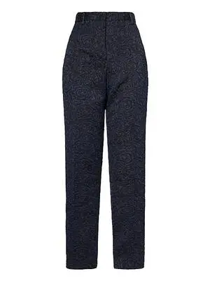 Dries Van Noten Tapered-leg Cotton-blend Trousers - Navy