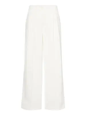 TOTEME Wide-leg Cotton-twill Trousers - White