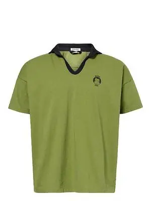 BODE Cat Graphic Cotton Polo Shirt - Green