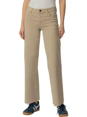 Kut From The Kloth Raw Hem Wide Leg Jeans - Oat