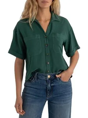 Kut From The Kloth Brianna Boxy Shirt - Jungle