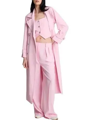 KENNETH COLE Belted Trench Coat - Chintz Pink