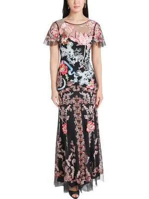 TEMPERLEY LONDON Bilbao Embroidered Gown - Black