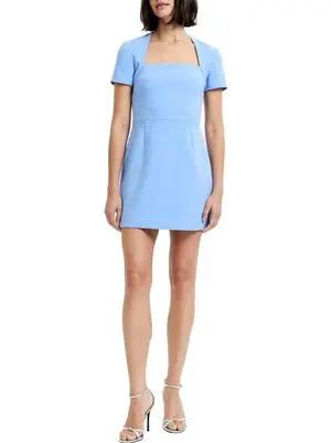French Connection Whisper Square Neck Mini Dress 43-blue Hydrangea