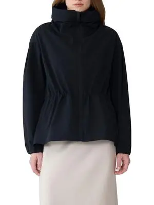 Soia & Kyo Ria Stretch Nylon Jacket With Stowaway Hood - Black