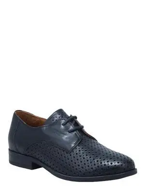 Miz Mooz Issa Perforated Leather Derby - Black