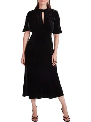 TEMPERLEY LONDON Eliana Velvet Midi Dress - Black