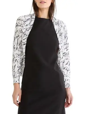 NIC+ZOE Printed Cotton-Blend Shrug Cardigan