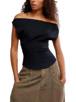 Free People Off-the-shoulder Top - Black