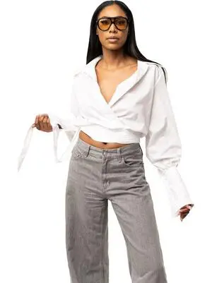 IZAYLA Saline Blouse - White