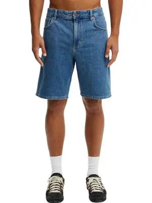 COTTON ON Loose Straight Denim Short - Escape Blue