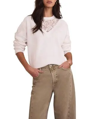 Mint Velvet Broderie Detail Sweatshirt - Ivory