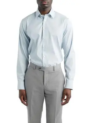 Nordstrom Trim Fit Premium Performance Dress Shirt - Blue Oakspire Grid