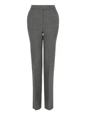 FERRAGAMO Wool Houndstooth Trousers - Grey