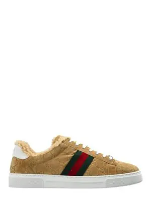 Gucci Ace Suede Sneakers Beige