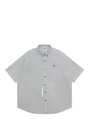 AAPE BY *A BATHING APE Logo-patch Short-sleeve Shirt Grey