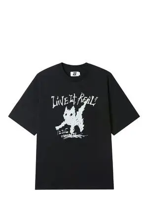 Izzue Graphic Print T-shirt - Black