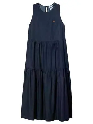 CHOCOOLATE Tiered Sleeveless Dress - Blue