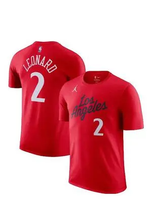 JORDAN BRAND Kawhi Leonard La Clippers Statement Edition Name & Number T-shirt - Red