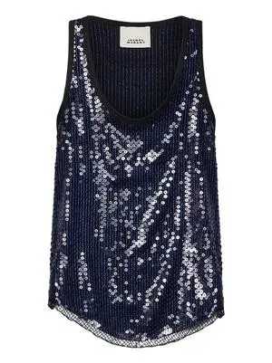 Isabel Marant Étoile Renelle Sequin Tank Top - Midnight
