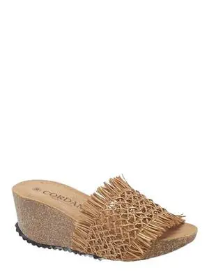 Cordani Mattina Fringe Platform Sandal - Camel
