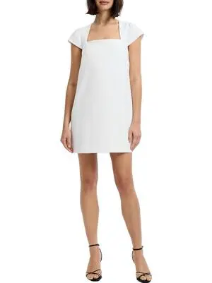 French Connection Shift Mini Dress With Cap Sleeves - Summer White