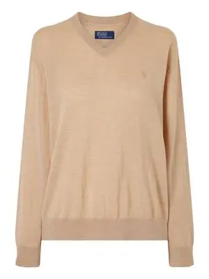 Polo Ralph Lauren Embroidered Wool Sweater Tan