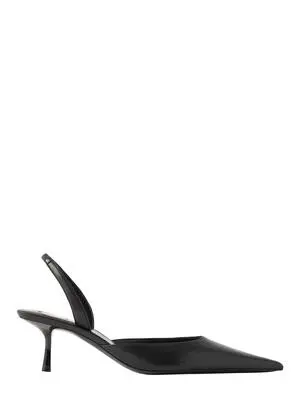 Saint Laurent Misty 55 Leather Slingback Pumps - Black